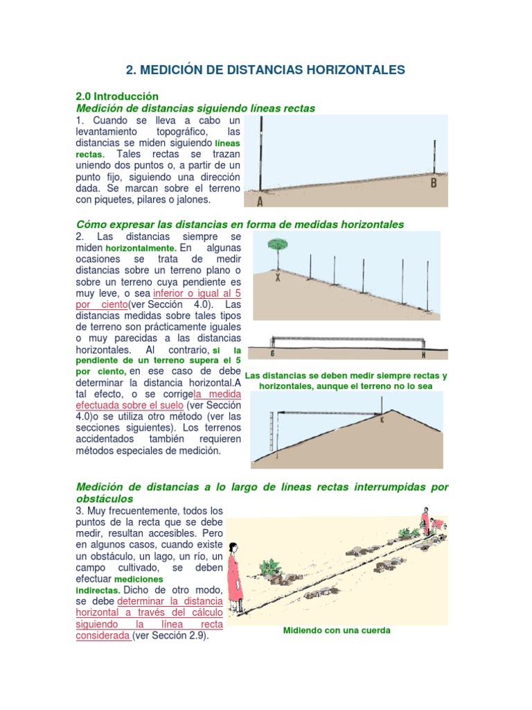 Medición de Distancias Horizontales | PDF | Agrimensura | Medición