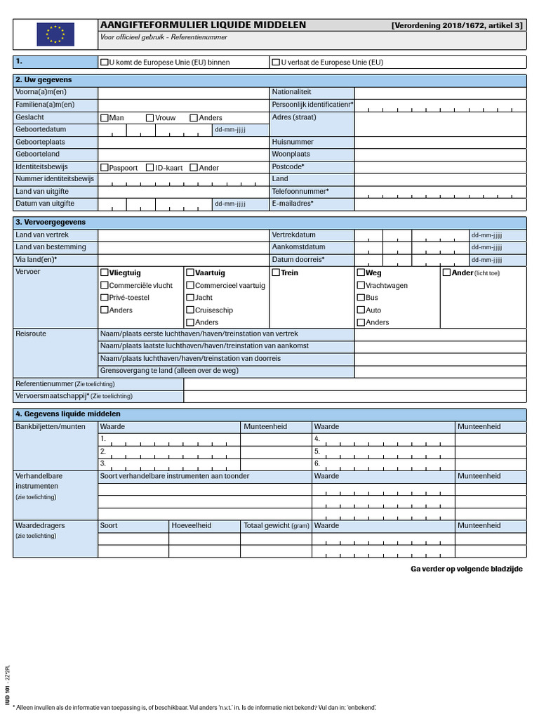Aangifteformulier Liquide Middelen Iud1012z2fol | PDF