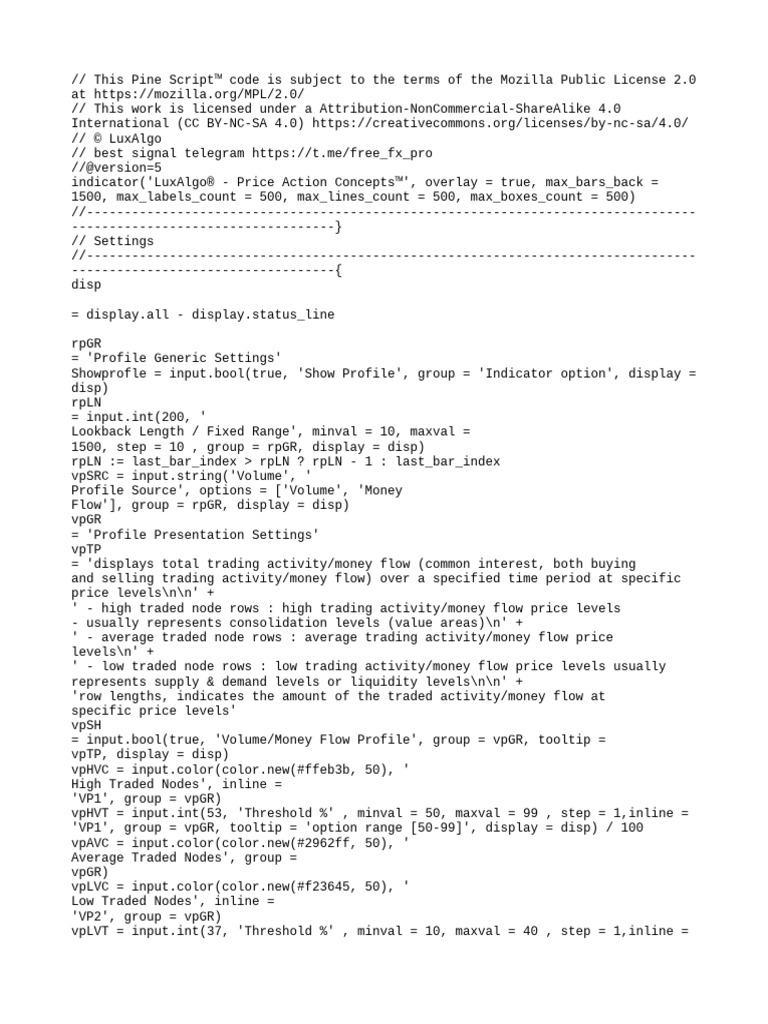 LuxAlgo Price Action Concepts Script | PDF | Market Trend | Market ...