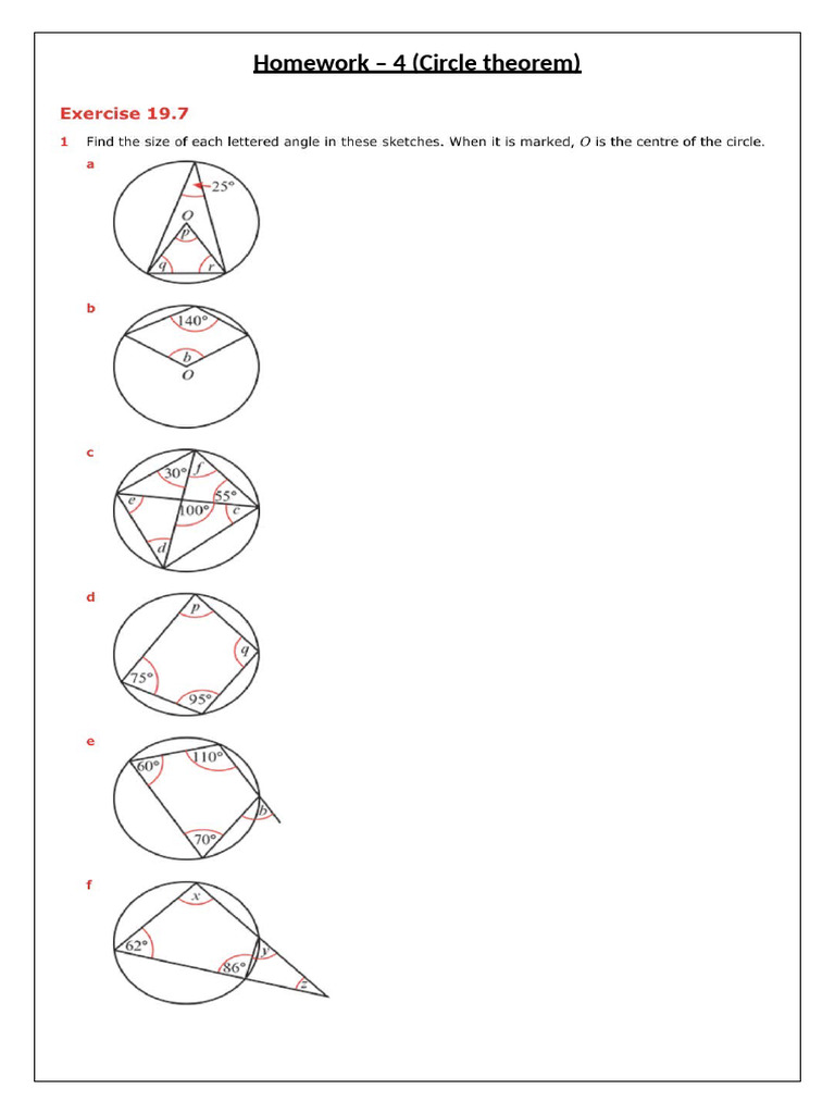 Homework - 5 (Circle Theorem) | PDF