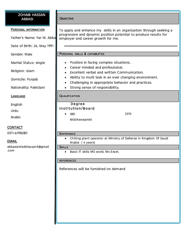 Zohaib New CV | PDF