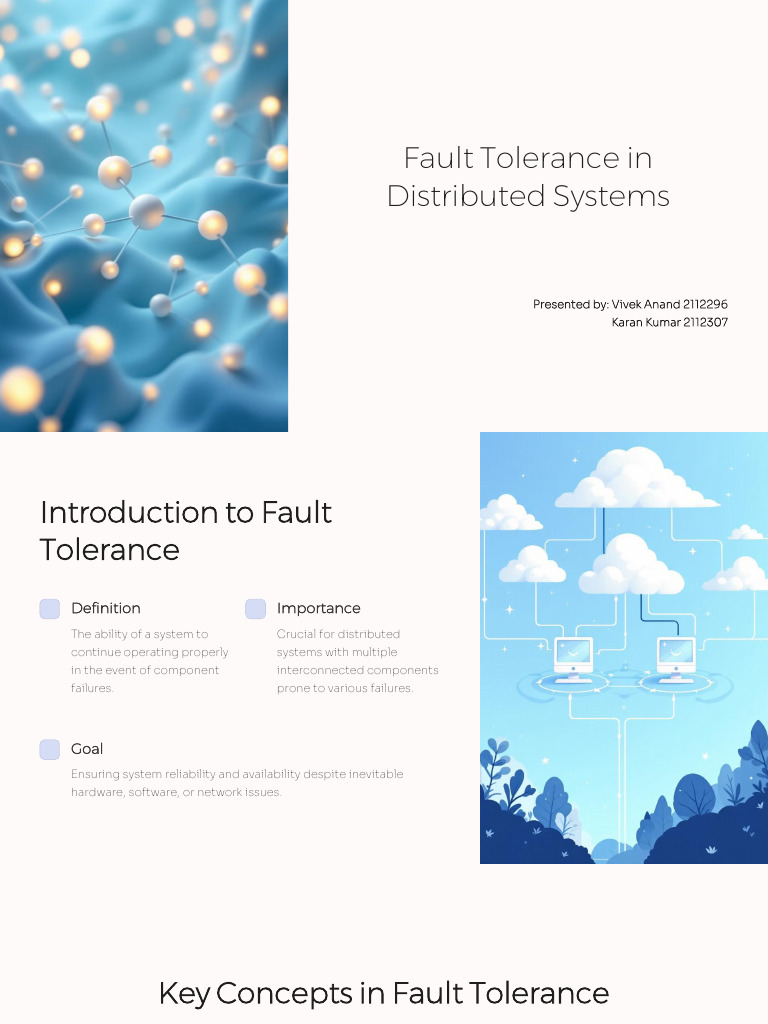 Fault Tolerance in Distributed Systems | PDF | Replication (Computing ...