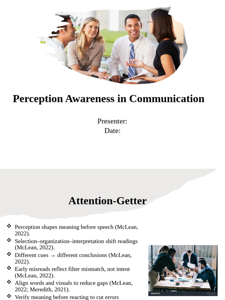 Perception Awareness Presentation | PDF | Perception | Nonverbal ...