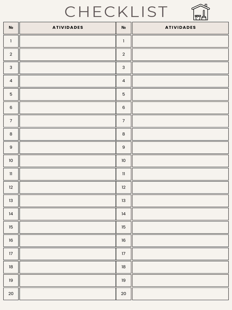 Beige Minimalist Professional Cleaning Checklist | PDF