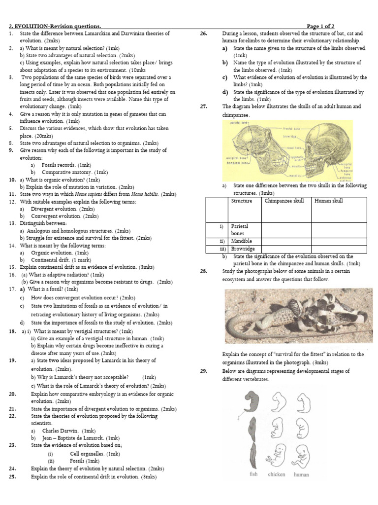 Evolution Topical Questions Extra | PDF | Evolution | Natural Selection