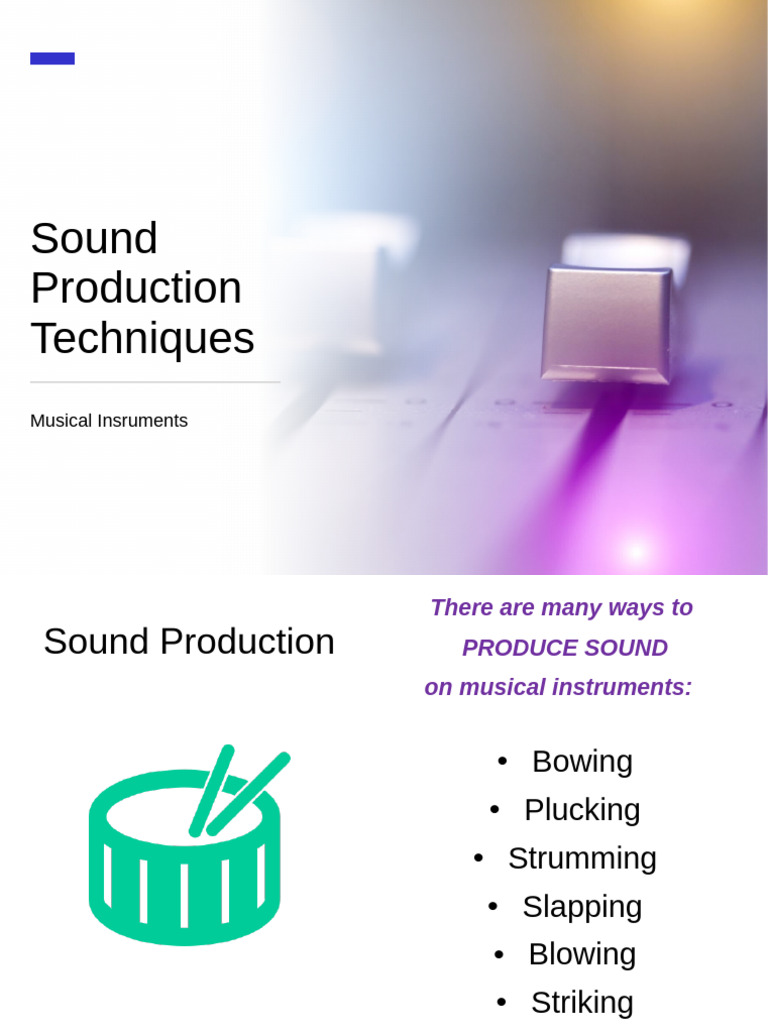 Sound Production Techniques for Instruments | PDF