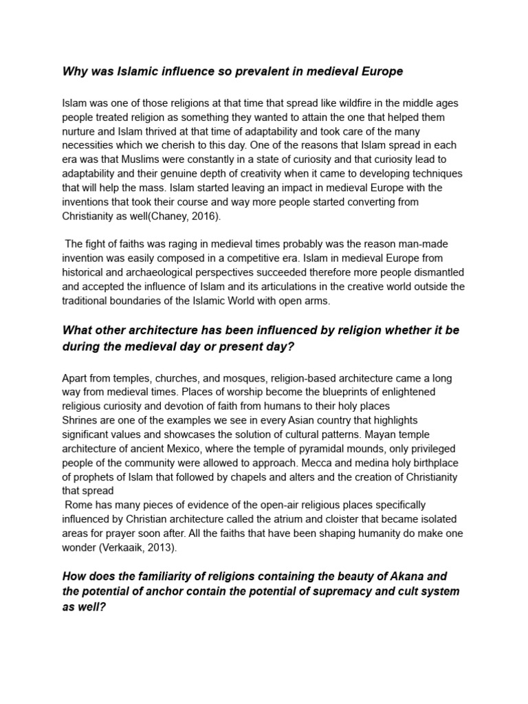 Islam in Medieval Europe | PDF | Temple | Middle Ages