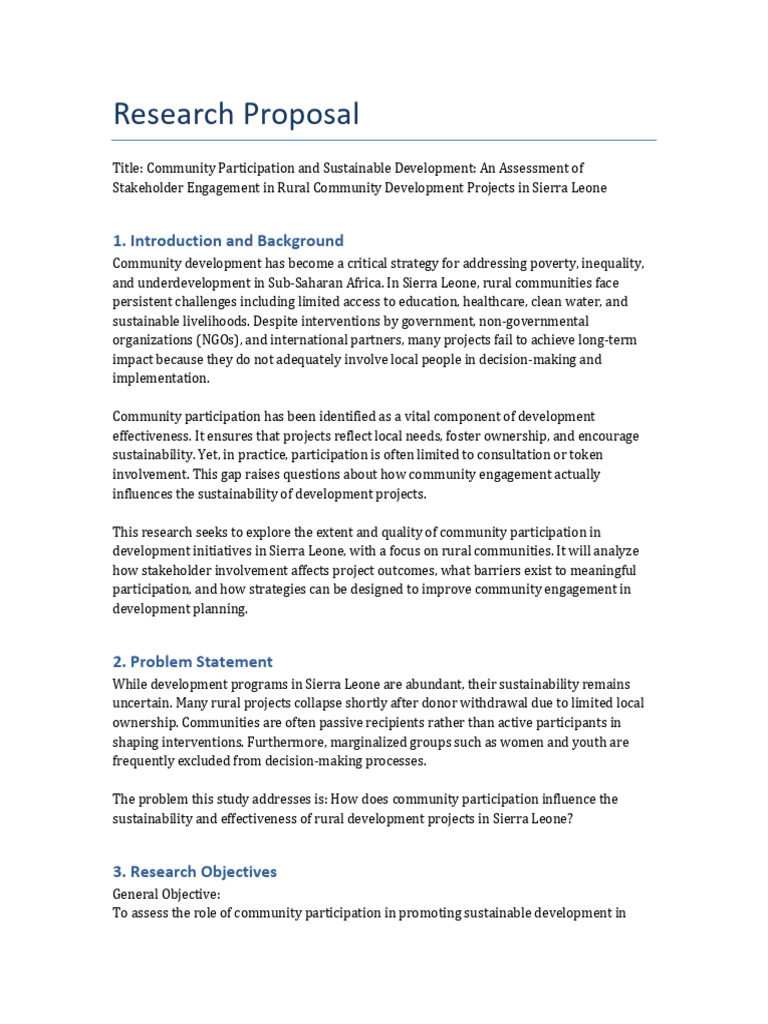 Community Participation in Sierra Leone Development | PDF | Survey ...