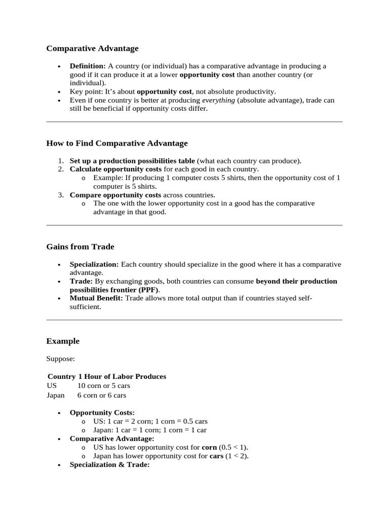 Understanding Comparative Advantage and Trade | PDF | Economic ...