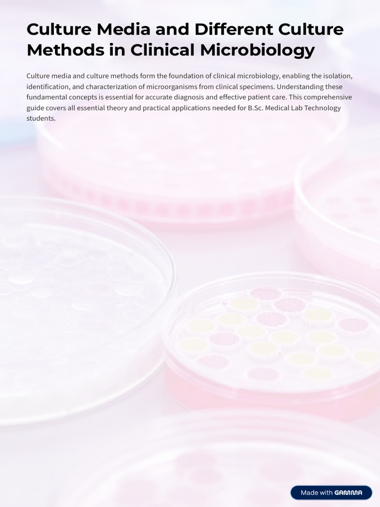 Culture Media & Methods in Microbiology | PDF | Growth Medium | Agar