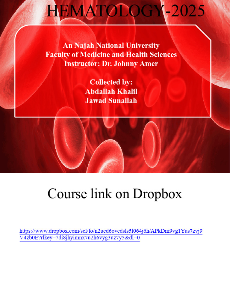 1 Introduction To Hematology Hematopoiesis With Notes Pdf