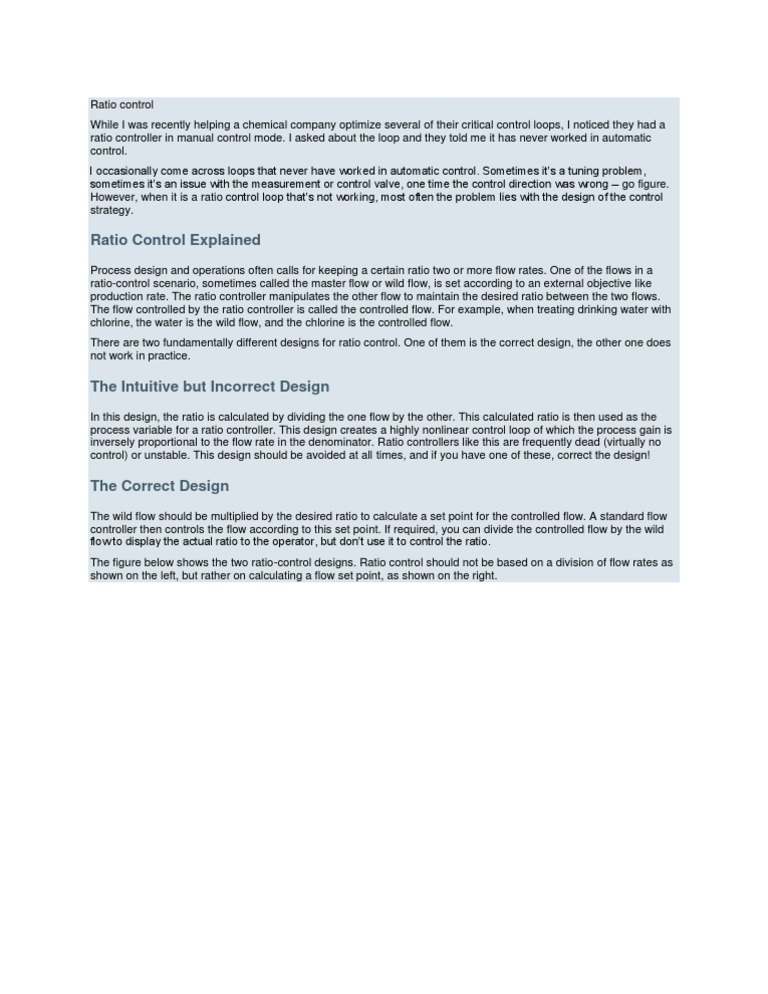 Ratio Control | PDF