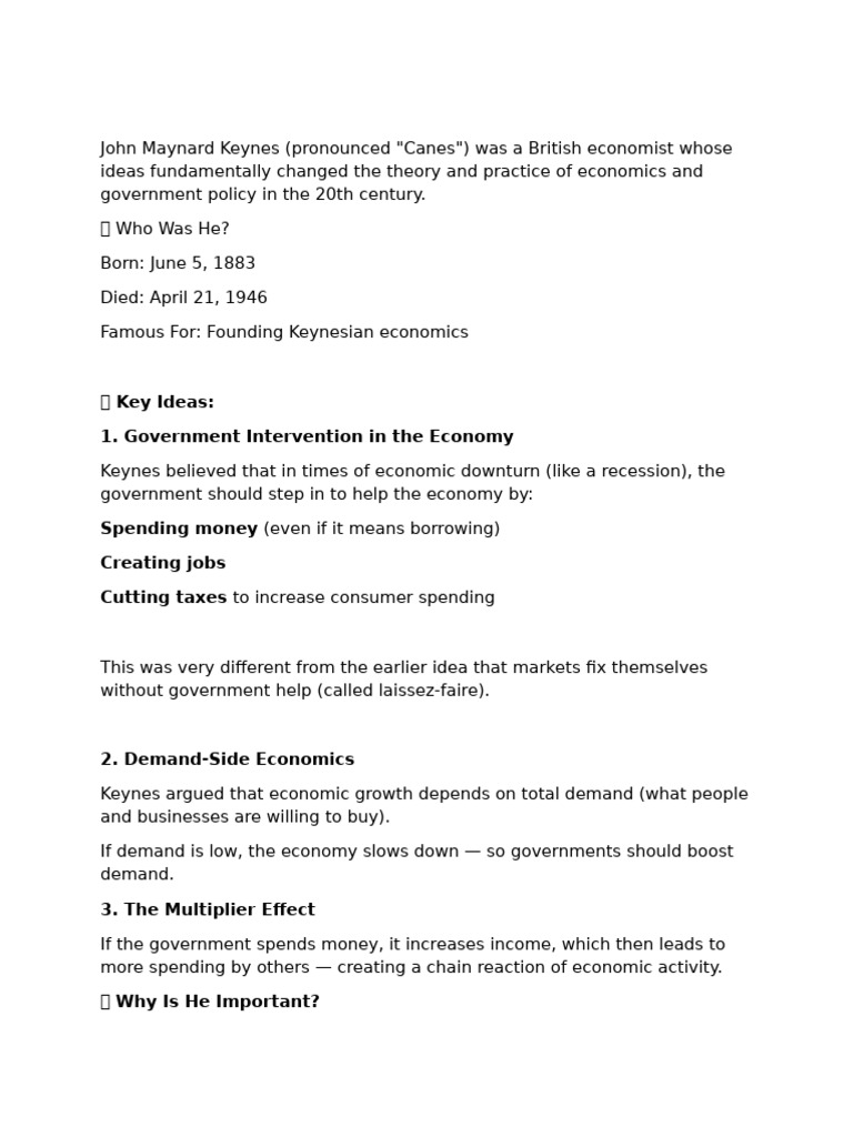 John Maynard Keynes Economist | PDF