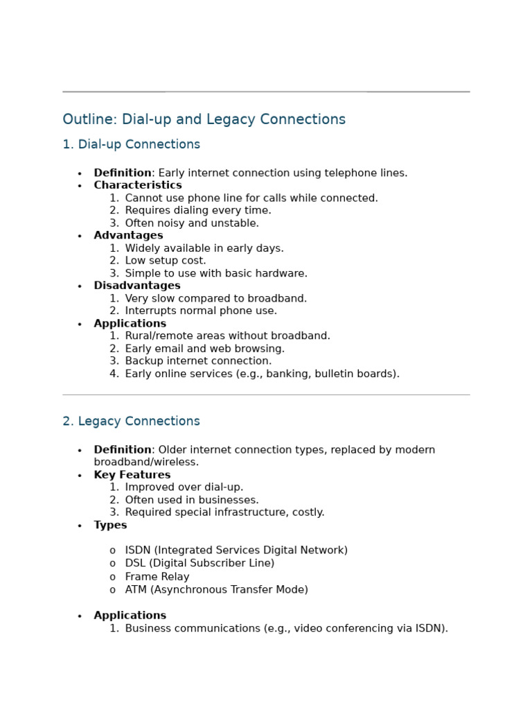 Dial Up and Legacy Connections | PDF