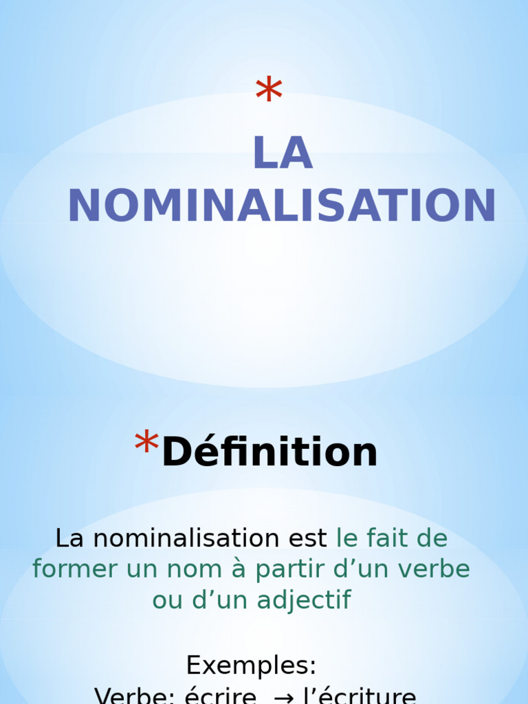 Comprendre la nominalisation en français | PDF
