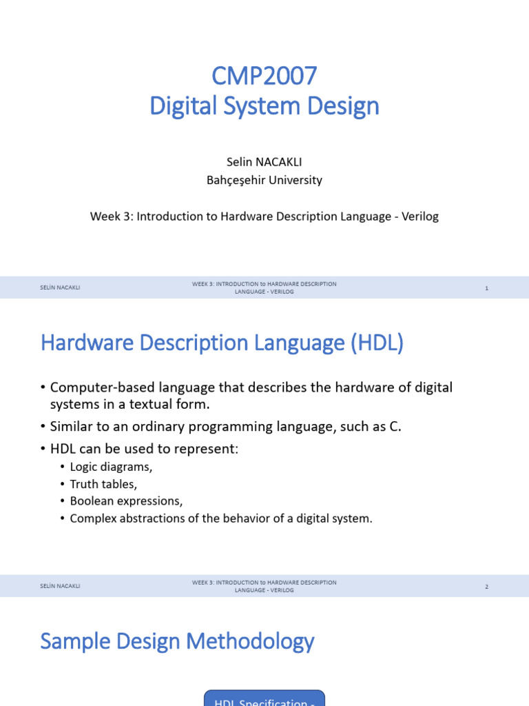 Verilog HDL Basics for Digital Design | PDF | Hardware Description ...
