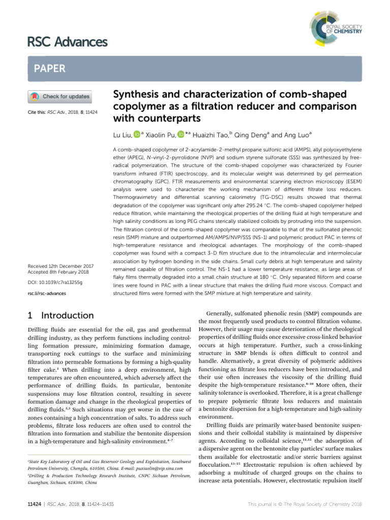 Synthesis and Characterization | PDF | Colloid | Copolymer