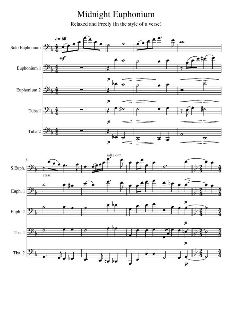 Midnight Euphonium Solo PDF | PDF | Marching Bands | Music