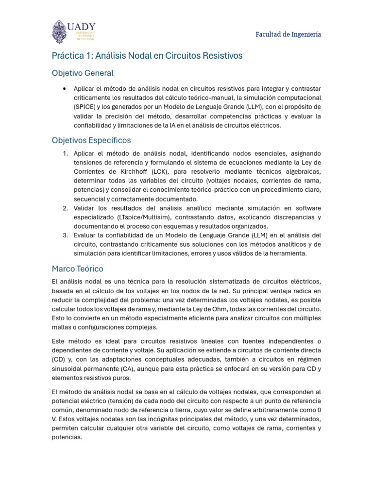 L01 Guión Analisis Nodal 2025 | PDF | Red eléctrica | voltaje