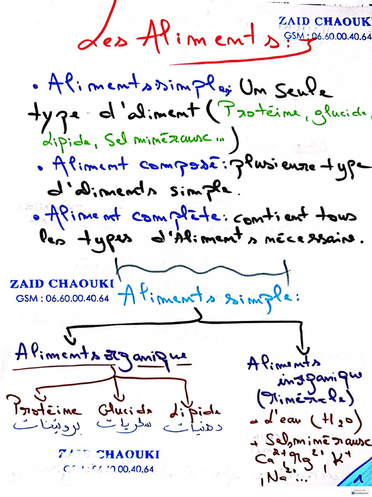 Résumé Les Aliments 3AC .PR ZAID CHAOUKI | PDF