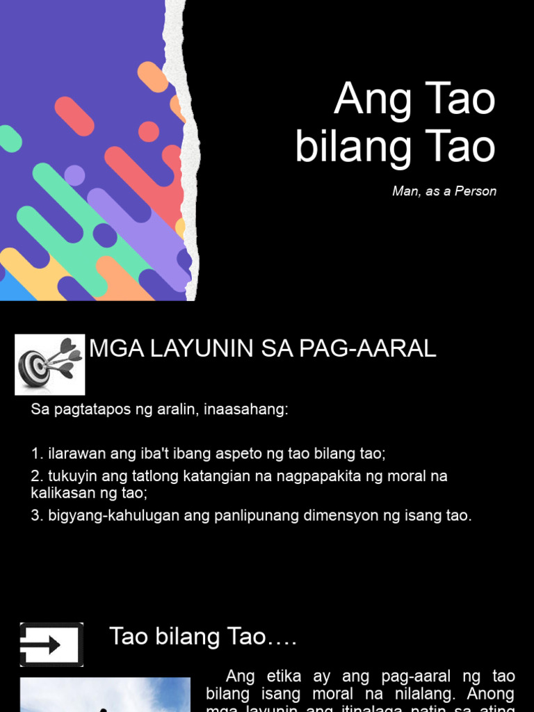 ARALIN 2-Ang-Tao-bilang-Tao-MAN-AS-A-PERSON | PDF