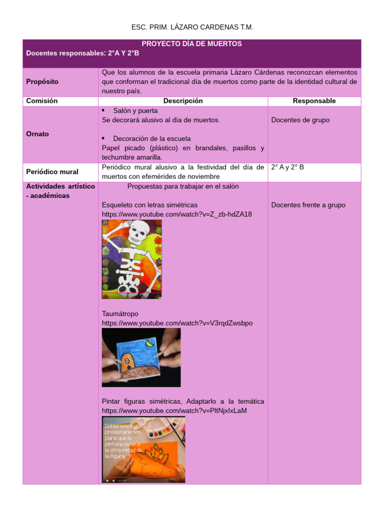 Proyecto Dia de Muertos | PDF | Observancias en honor a los muertos ...
