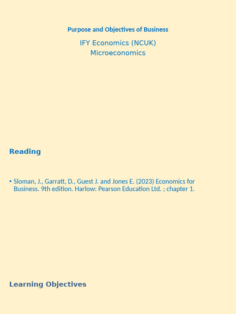 Business Purpose and Objectives Explained | PDF | Economics | Market ...