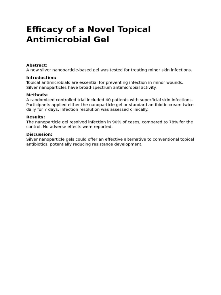 Efficacy of A Novel Topical Antimicrobial Gel | PDF