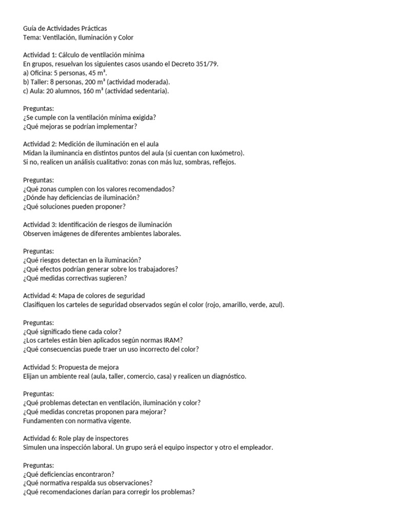 Guía de Actividades Prácticas | PDF