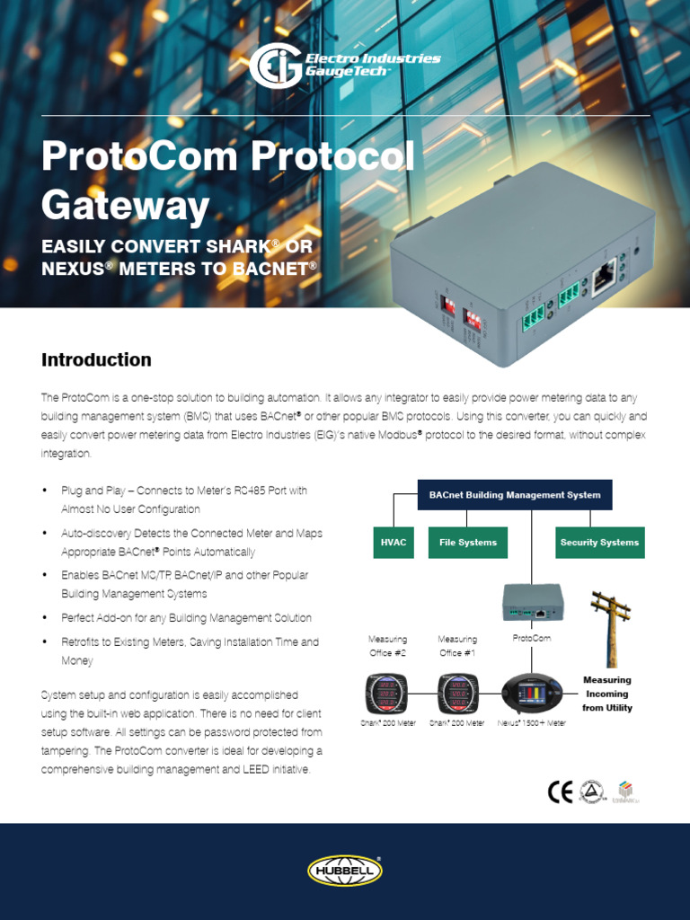 ProtoCom Protocol Gateway Brochure - E204702 | PDF | Building ...