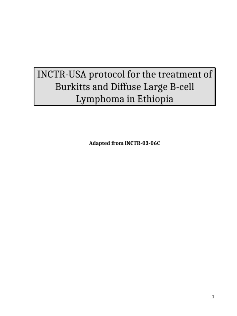 Jimma Protocol For Mature B-Cell Lymphoma | PDF | Lymphoma | Chemotherapy