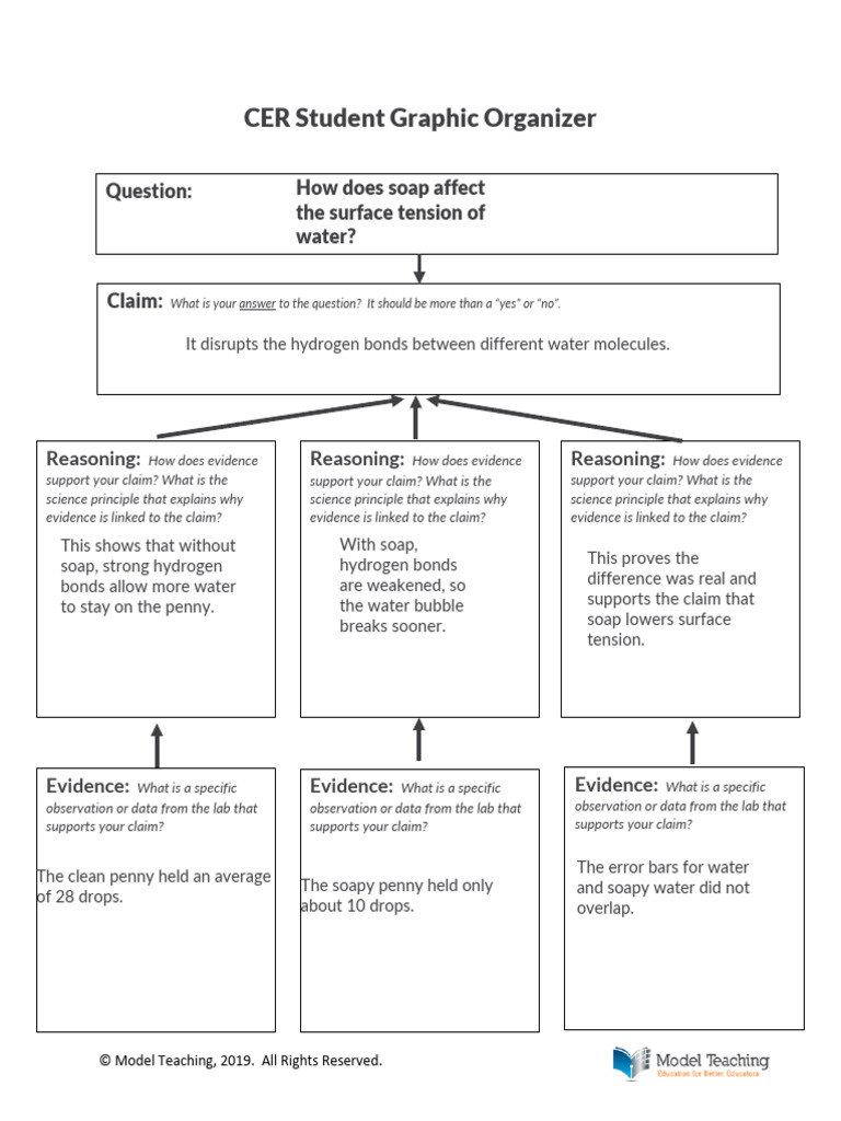 CER Student Graphic Organizer | PDF | Water | Chemical Bond