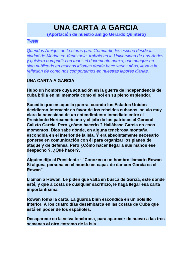 Una Carta A Garcia | PDF | Cuba