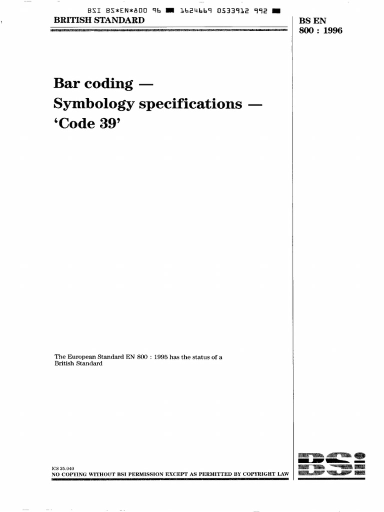 BS en - 800 - 1996 | PDF