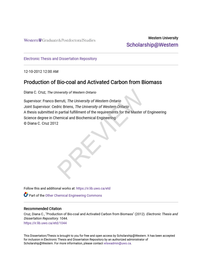 Production of Bio-Coal and Activated Carbon From Biomass | PDF ...