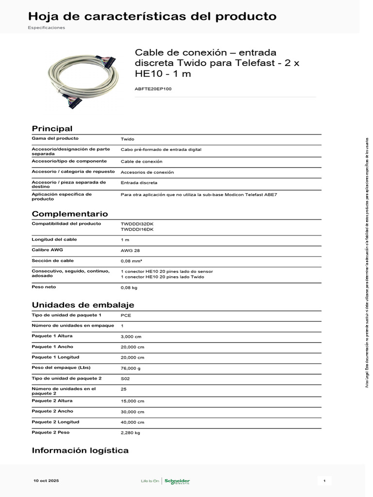 Schneider Electric Modicon-ABE-7 ABFTE20EP100 | PDF | Economía y medio ...