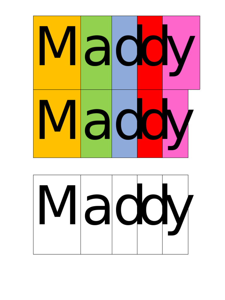 Coloured Name Template | PDF