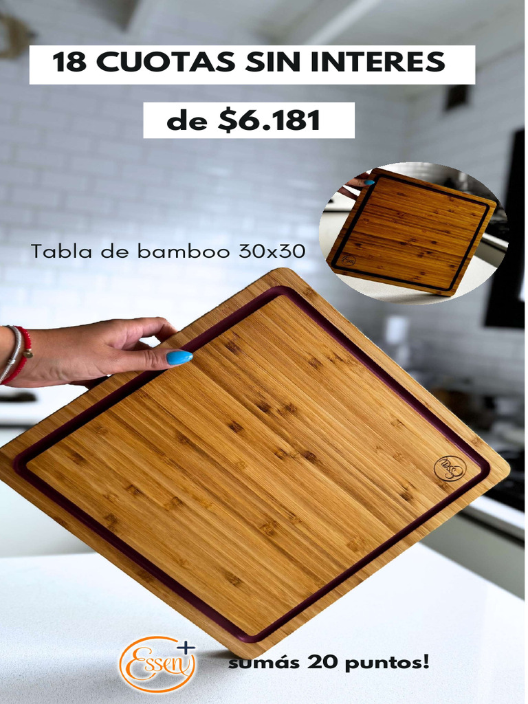 18 Cuotas Sin Interes: Tabla de Bamboo 30x30 | PDF