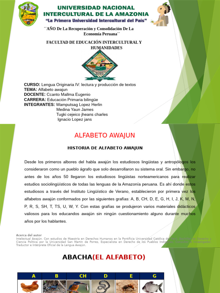Alfabeto Awajun | PDF | Lingüística | Comunicación humana