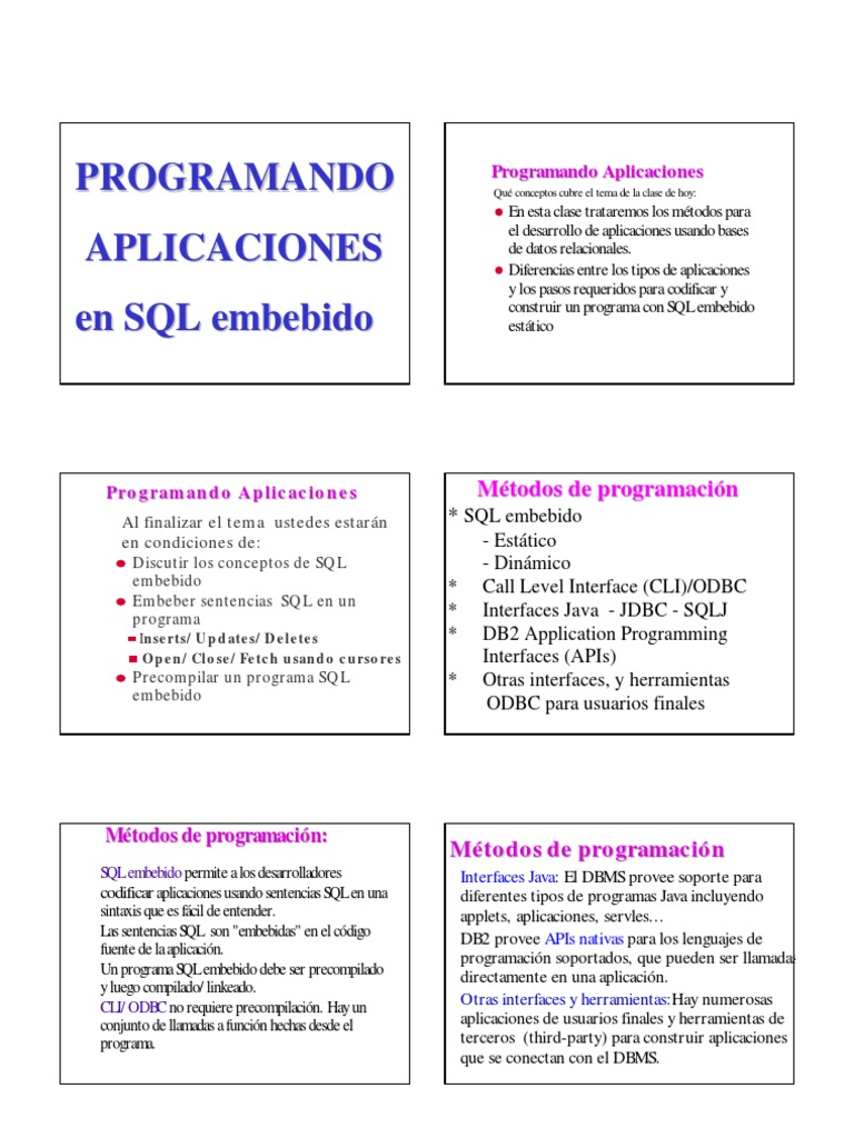 Programación con SQL Embebido | PDF | SQL | Java (lenguaje de programación)