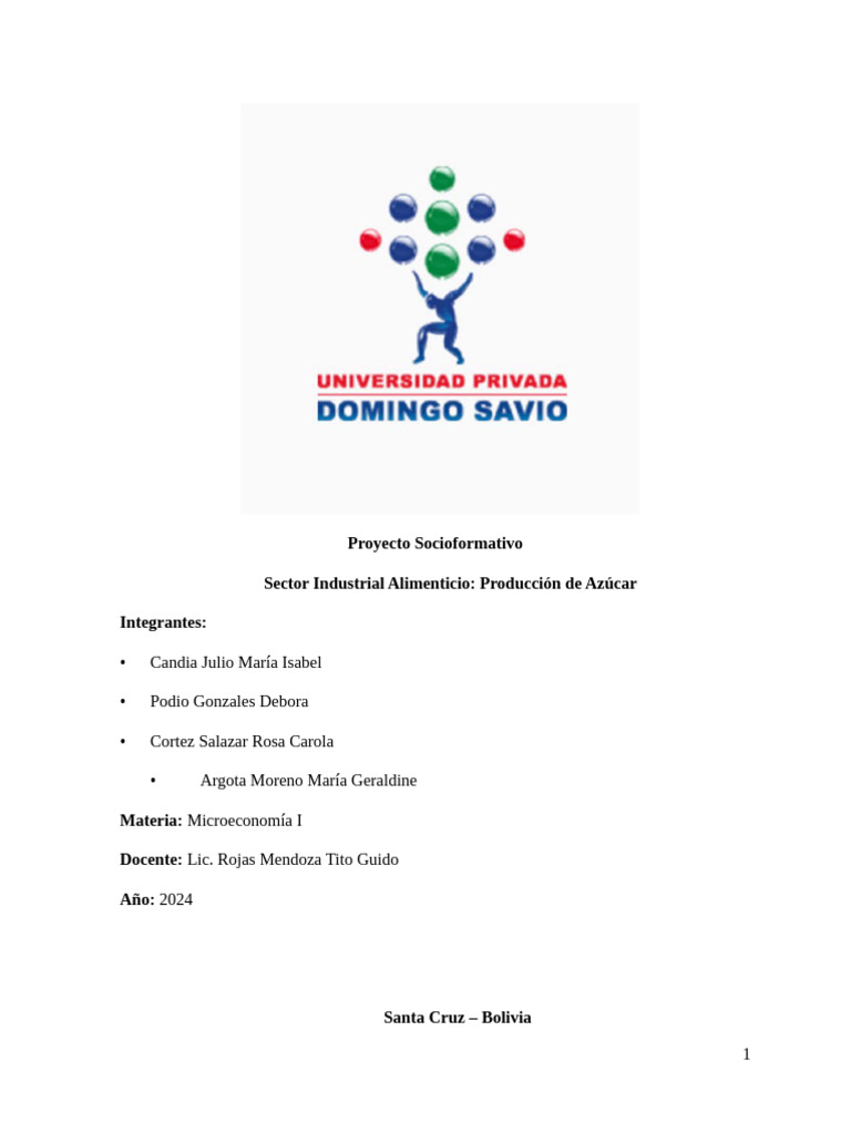 Sector Industrial Alimenticio Proyecto Micro | PDF | Oferta y demanda ...