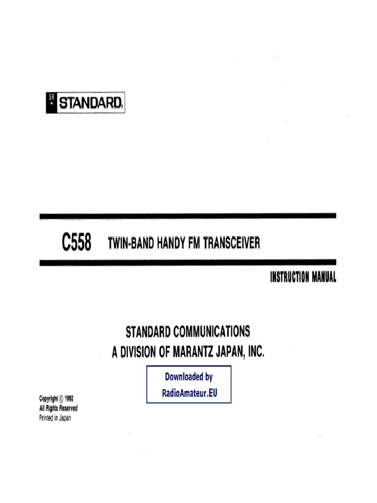 Standard C558 User | PDF