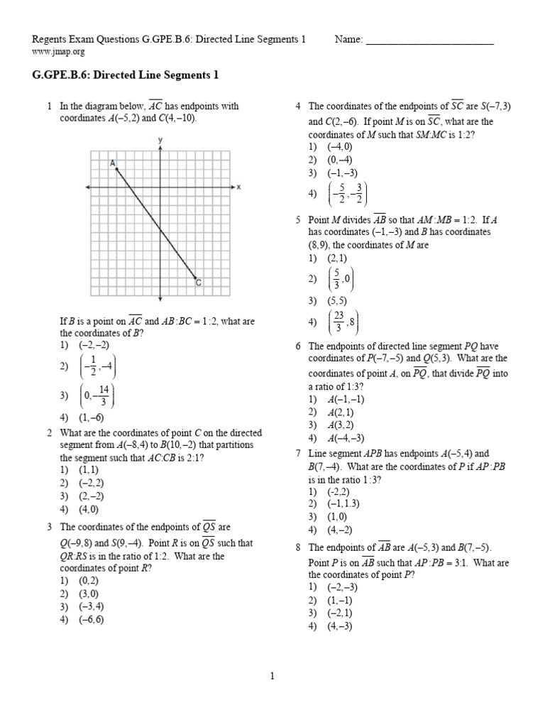 Directed Line Segments Exam Questions | PDF | Division (Mathematics ...