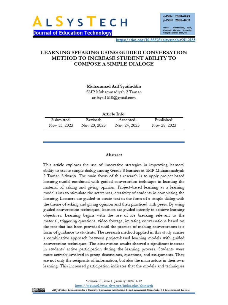 +learning Speaking Using Guided Conversation Method | PDF | Learning ...