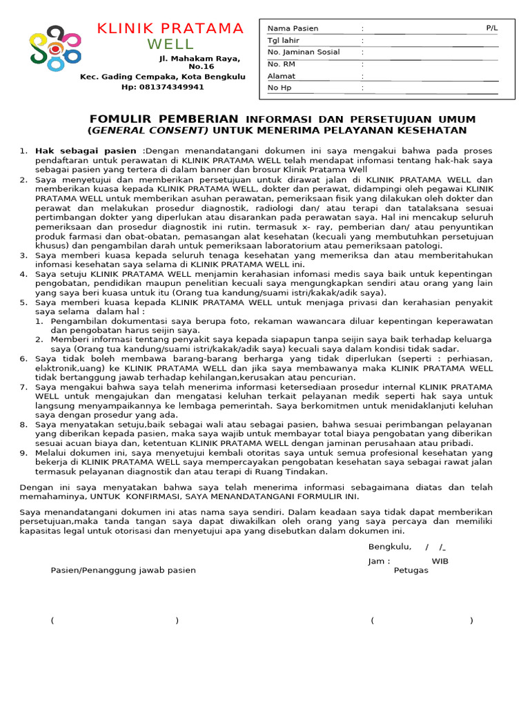 Rekam Medis Status Pasien Terbaru | PDF