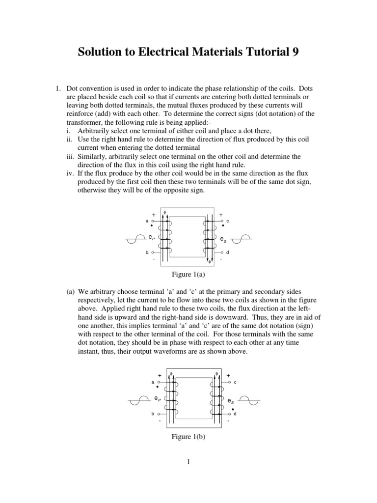 Transformer Dot Notation | Transformer | Insulator (Electricity)