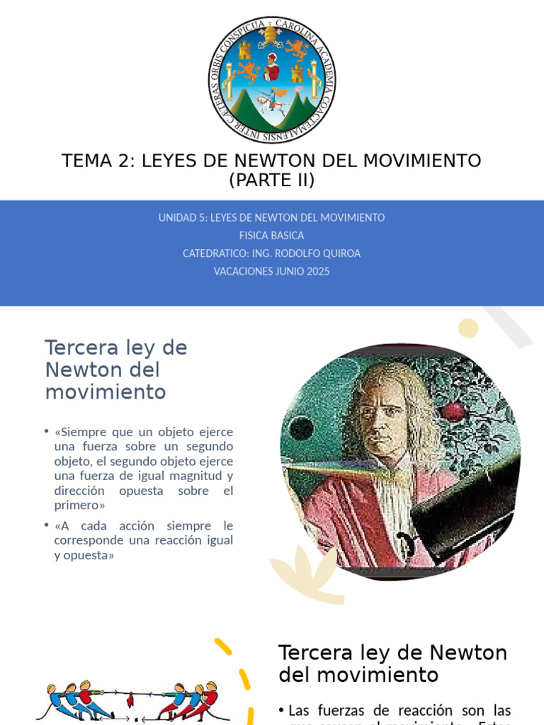 Tercera Ley de Newton y Ejemplos Prácticos | PDF | Fuerza | Las leyes ...