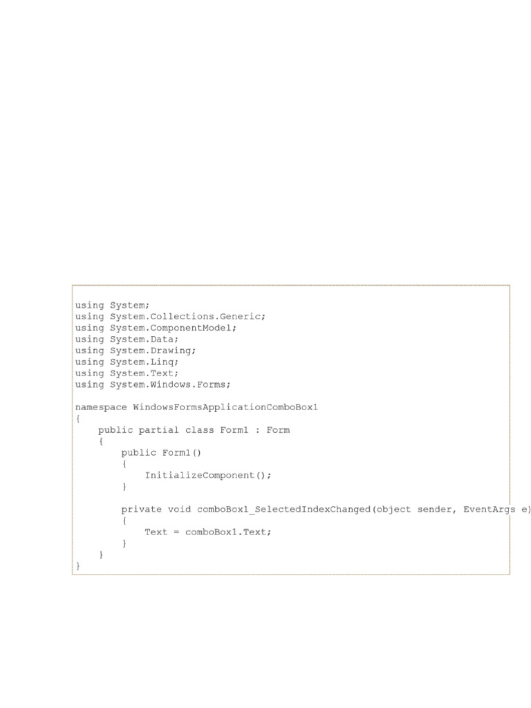 10 - Controles Comunes - ComboBox | PDF | Programación de computadoras | Ingeniería de software