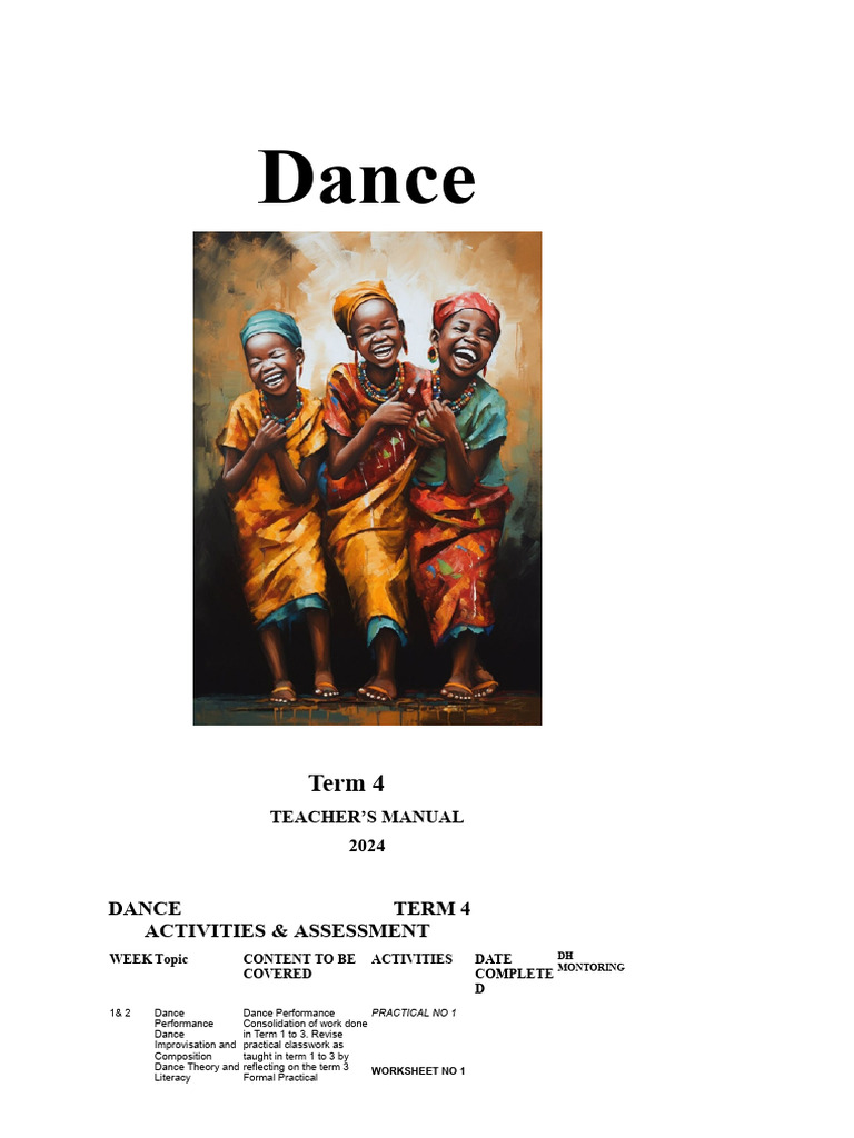 Term 4 Dance Activities & Assessment Guide | PDF | Dances | Michael Jackson