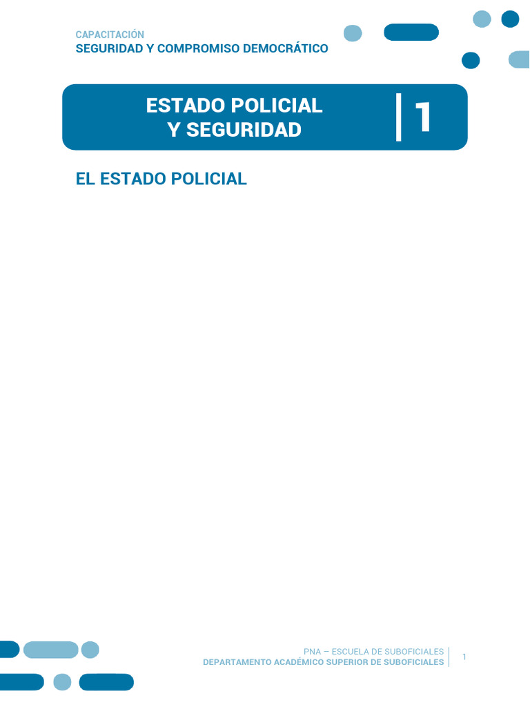 CAPA Seguridad y Compromiso Democratico - U1 | PDF | Policía | Estado ...